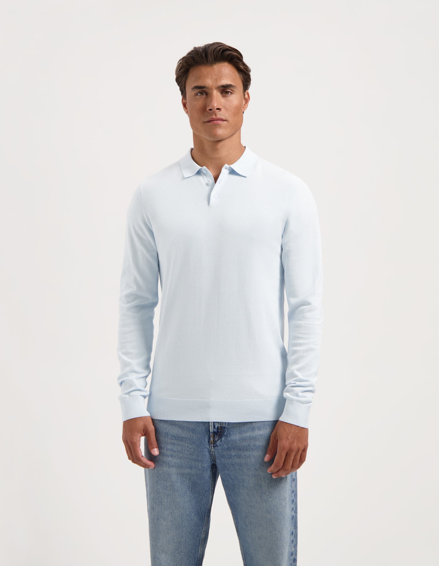 Saint Steve Blauwe Longsleeve Polo Knit voor Heren | BEREND - MISTY ...
