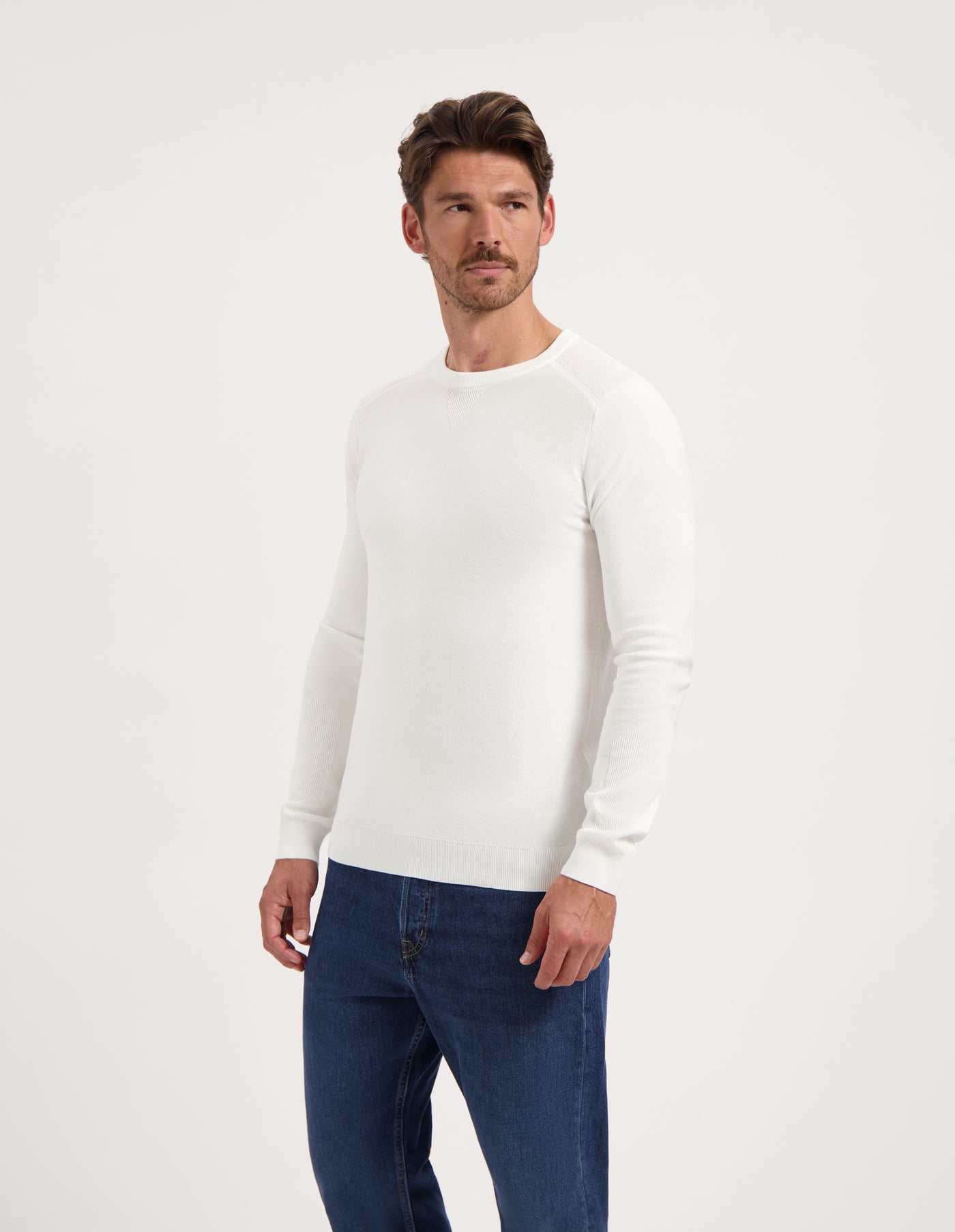 Saint Steve Witte Basic Trui voor Heren | HERBERT - WHITE | Antracite.com